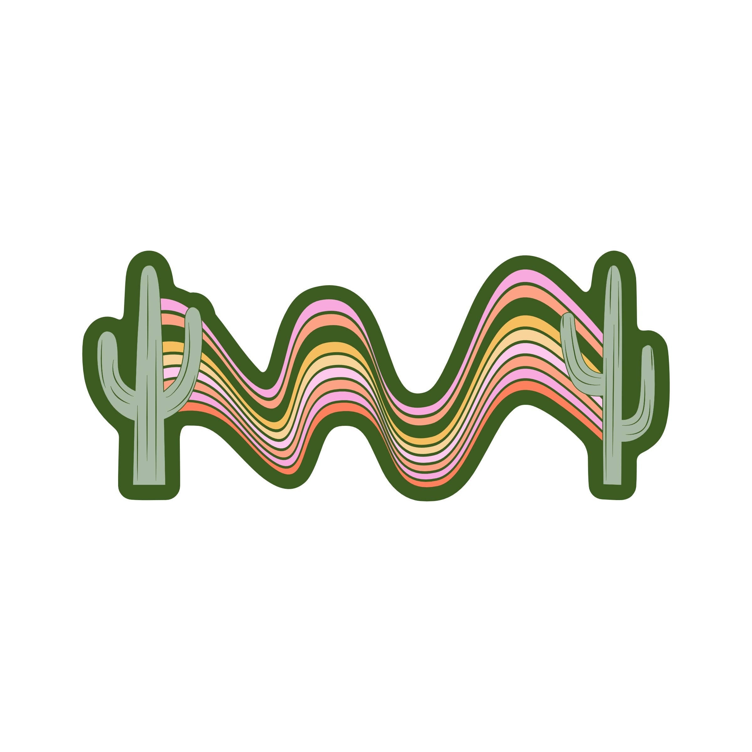 Juju and Moxie - Trippy Cacti Vinyl Sticker | WORKSHOP PGH