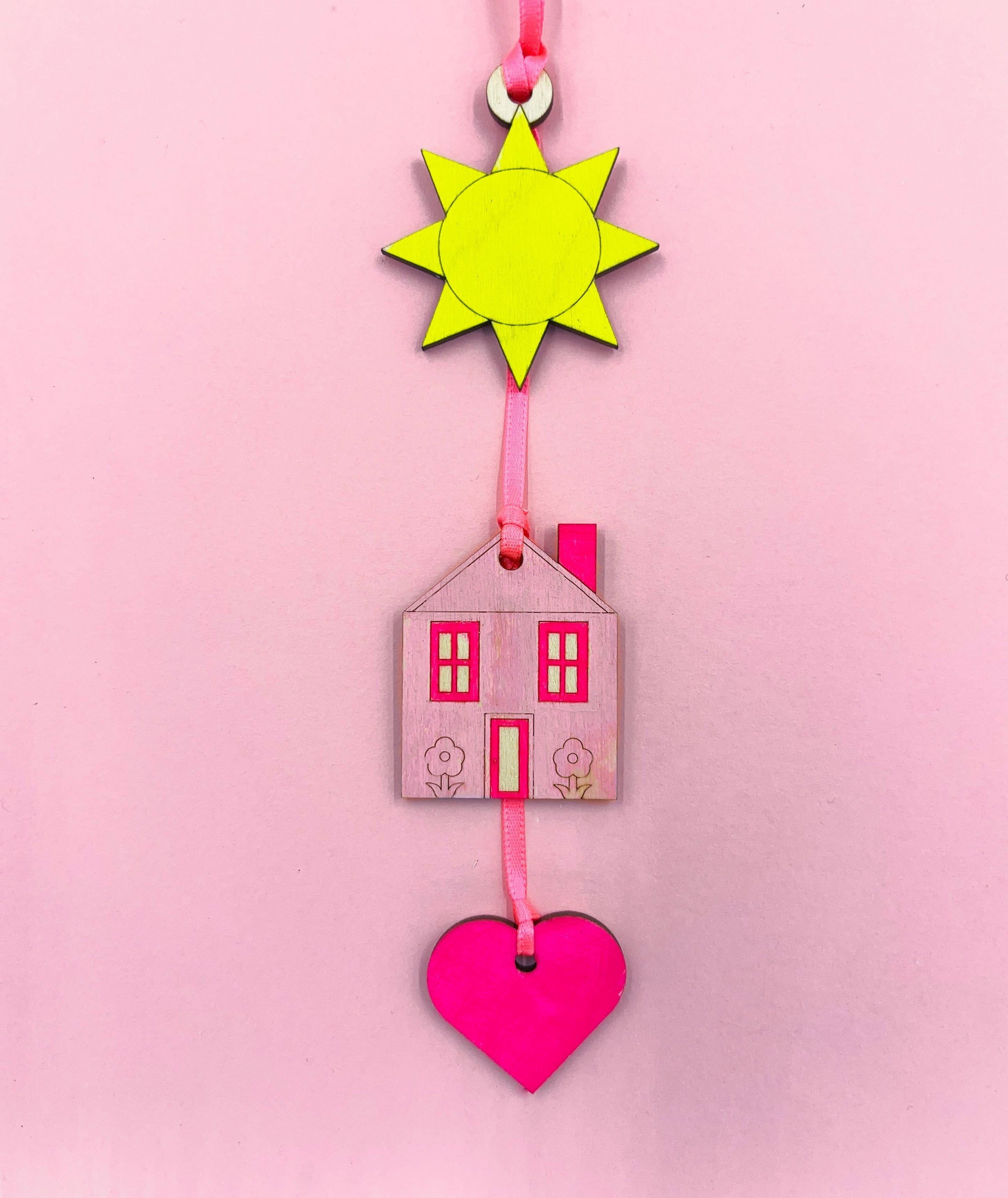 Eleanor Moss Studio - House Wood Christmas Ornament (Pink) | WORKSHOP PGH