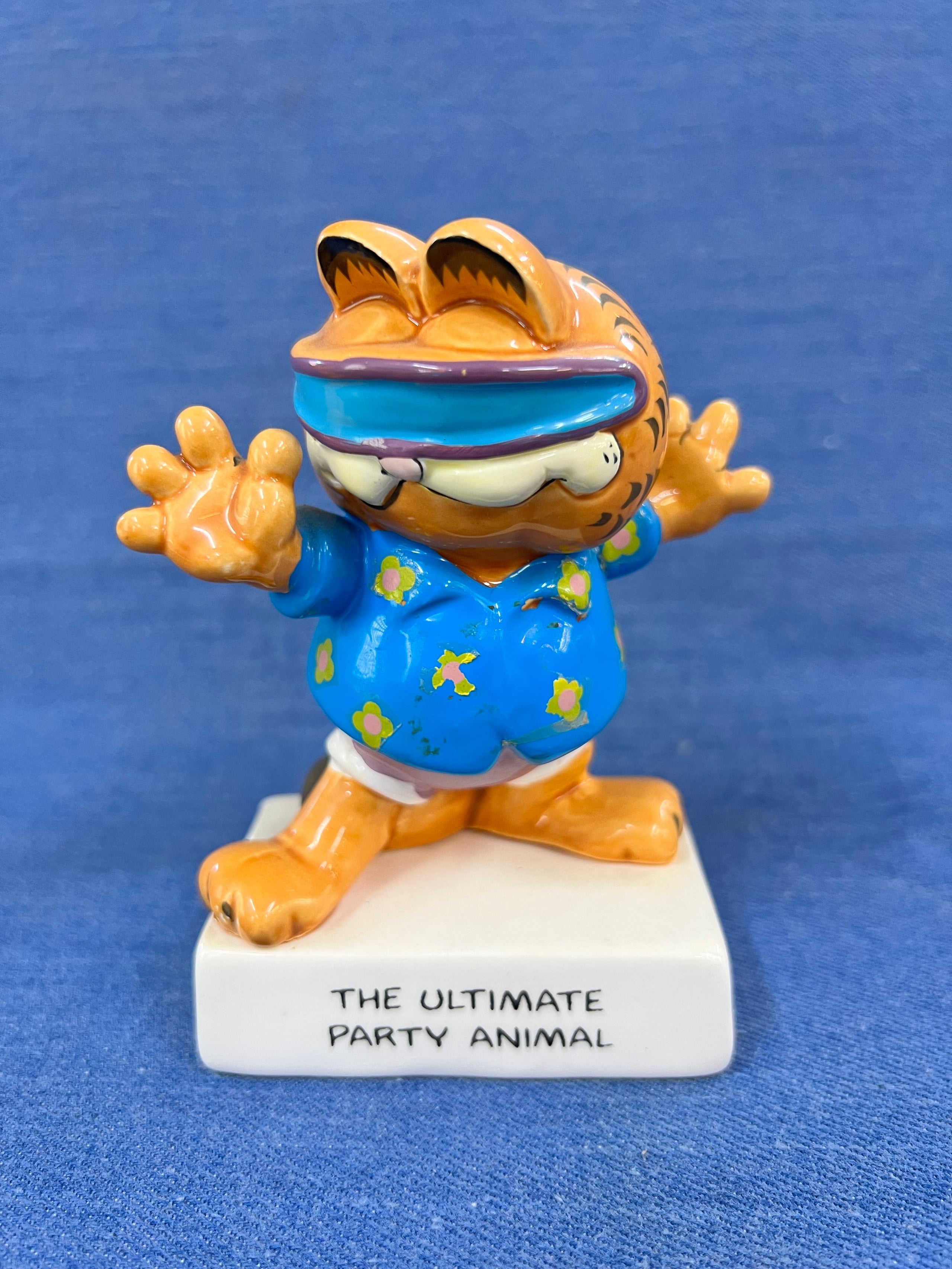 Vintage Garfield Ceramic Statue/ Figurine: Partyty Animal | WORKSHOP PGH