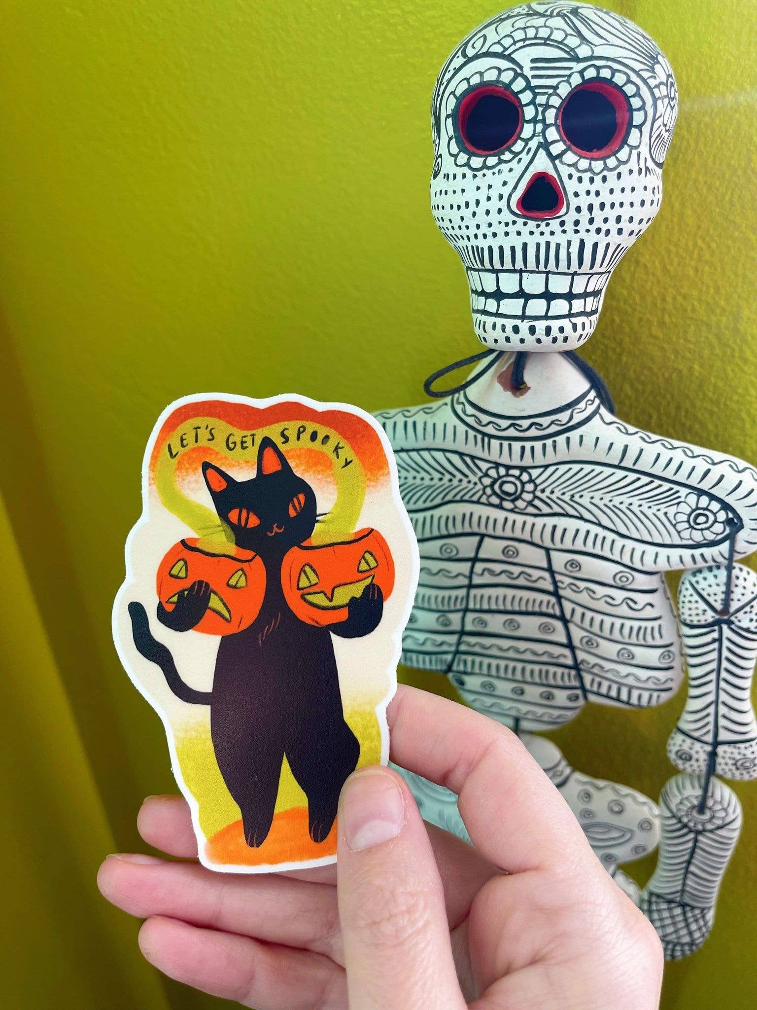 Bunny Dee - Lets get spooky black cat vinyl waterproof sticker ...